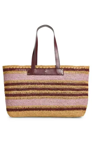 ANYA HINDMARCH Striped Raffia East/west Tote