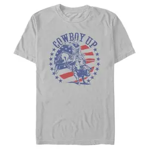 LOST GODS American Cowboy Up Graphic T-shirt - Ice Grey