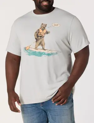 Lucky Brand Big & Tall Sup Bear T-shirt - Green