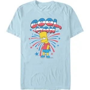 THE SIMPSONS Festive Cool Bart Graphic T-shirt - Light Blue