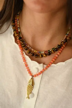 BEADS BY TARA Pez Necklace With Fish Charm