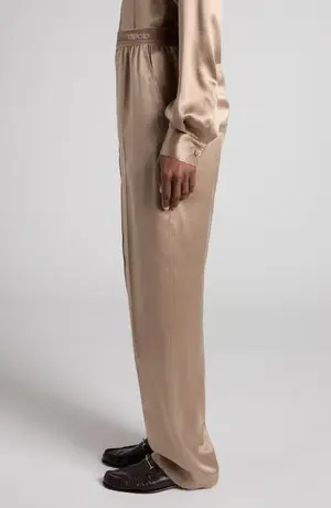 TOM FORD Silk Satin Pajama Pants - Desert Taupe