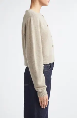 Loulou De Saison Heike Cashmere Crop Cardigan - Coast Beige