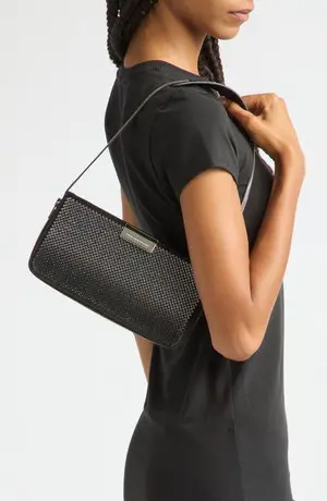 Alexander Wang Siren Pochette Studded Satin Shoulder Bag