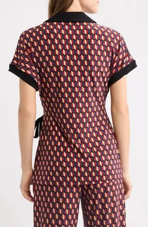 Anne Klein Print Wrap Top