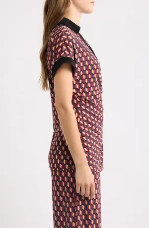 Anne Klein Print Wrap Top