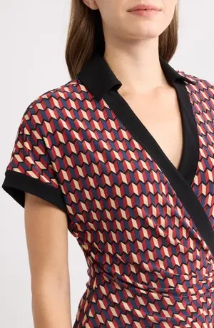 Anne Klein Print Wrap Top