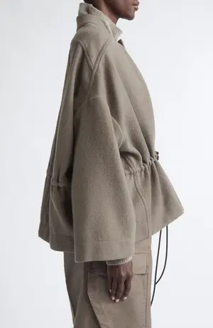Rick Owens Sail Oversize Wool Flannel Jacket - Dust