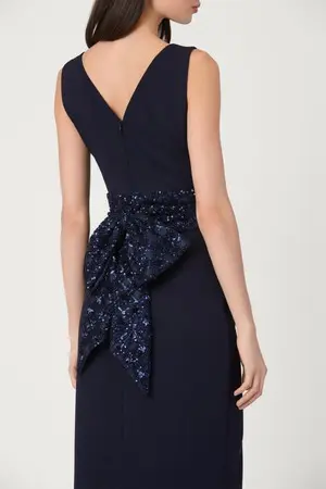 Shoshanna Midnight Diamond Sequin Mesh Sia Gown