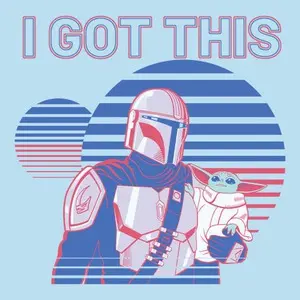STAR WARS: THE MANDALORIAN I Got This Duo Short Sleeve Graphic T-shirt - Light Blue