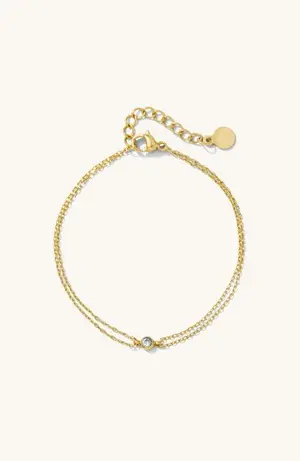BEADS BY TARA Double Chain Diamond Bracelet