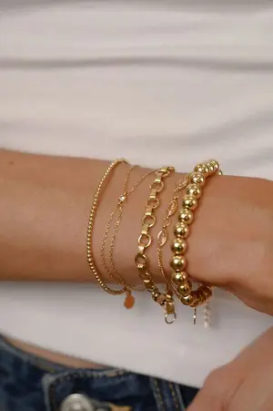 BEADS BY TARA Double Chain Diamond Bracelet