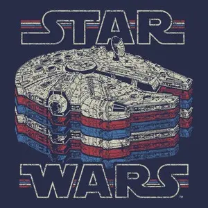 STAR WARS Millennium Falcon Retro Multi Stripes Graphic T-shirt