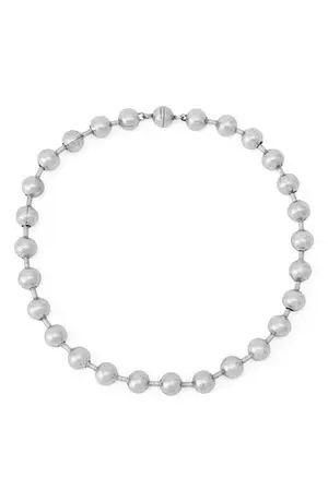 ALLSAINTS Ball Chain Collar Necklace - Warm Silver