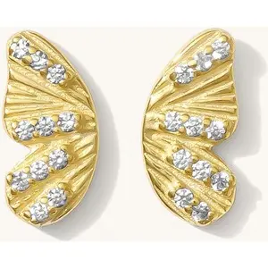 BEADS BY TARA Mariposa Stud Earrings - Gold