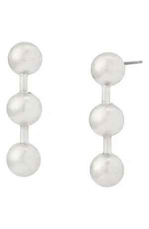 ALLSAINTS Linear Drop Earrings - Warm Silver