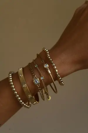 BEADS BY TARA Fill Daisy Cuff Bracelet With Cubic Zirconia
