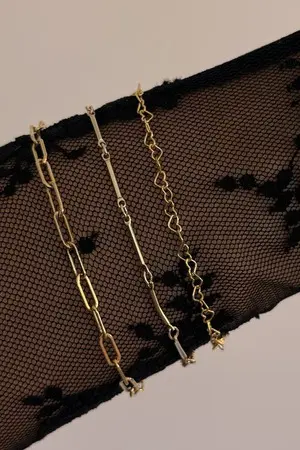 BEADS BY TARA 14k Fill Heart Link Bracelet
