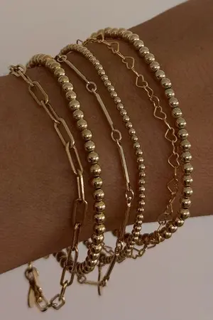 BEADS BY TARA 14k Fill Heart Link Bracelet
