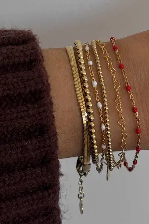 BEADS BY TARA 14k Fill Heart Link Bracelet
