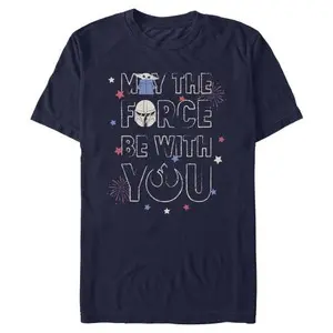 STAR WARS: THE MANDALORIAN Star Wars The Mandalorian May The Force And Fireworks T Shirt