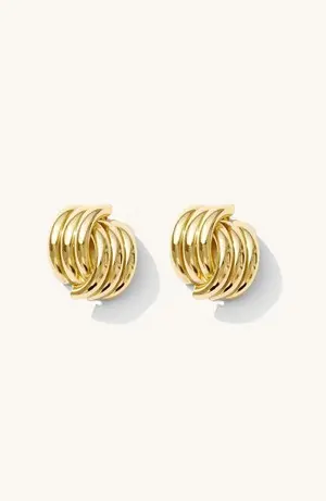 BEADS BY TARA Textured Knotted Earrings - Gold