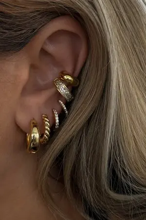 BEADS BY TARA Vermeil Twisted Hoop Earrings