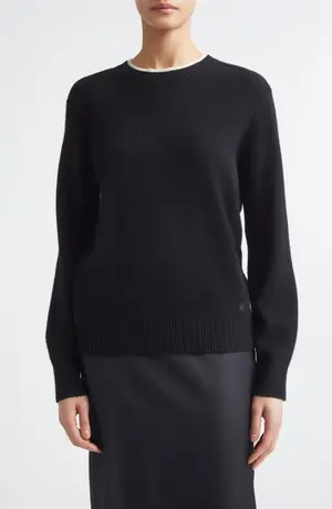 Loulou De Saison LOULOU DE SAISON Otis Cashmere Sweater Black/ivory