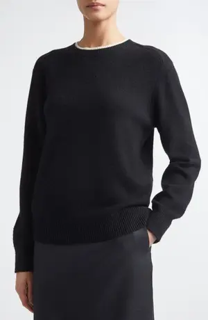 Loulou De Saison Otis Cashmere Sweater - Black/ivory