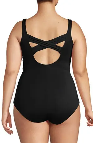 LANDS' END New Slendersuit Carmela Underwire One Piece Swimsuit