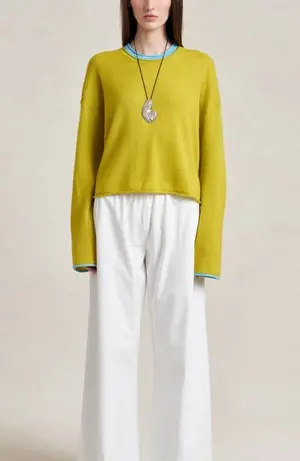 LA LIGNE Dominick Sweater - Key Lime/aqua