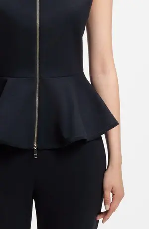 BOSS Julorna Zip Front Peplum Top