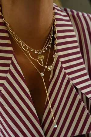 BEADS BY TARA Solitaire Wave Necklace