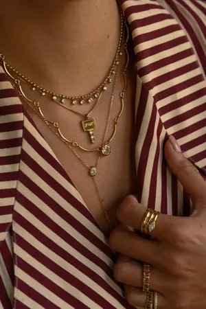 BEADS BY TARA Solitaire Wave Necklace