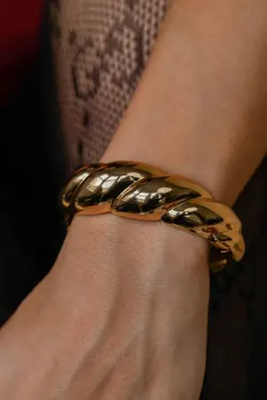 BEADS BY TARA Twisted -plated Brass Bangle