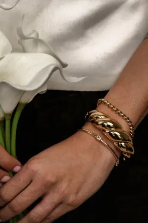 BEADS BY TARA Twisted -plated Brass Bangle