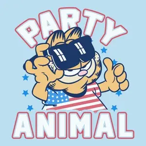 GARFIELD Cat Party Animal Graphic T-shirt