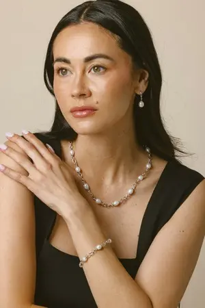 The Pearl Source White Freshwater Teardrop Pearl Leverback Earrings