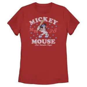 MICKEY & FRIENDS Most Valuable Baseball Player Graphic T-shirt - Red