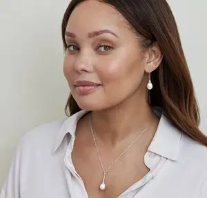 The Pearl Source Freshwater Pearl Drop Earrings
