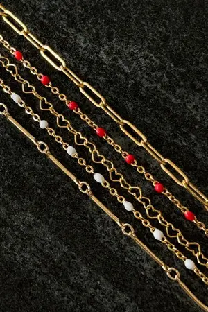 BEADS BY TARA Heart Link Necklace