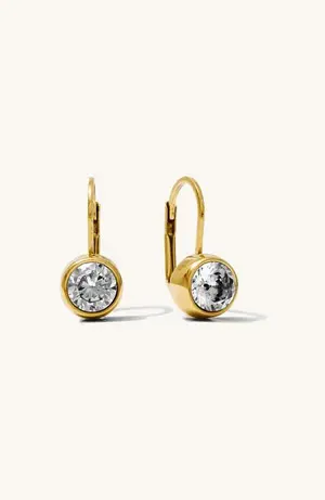 BEADS BY TARA Solitaire Drop Earrings - Gold