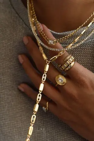 BEADS BY TARA Vermeil Emerald Bezel Set Chain Necklace