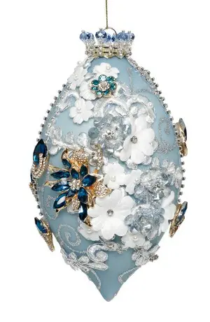 MARK ROBERTS Kings Jewel Finial Ornament - Light Blue