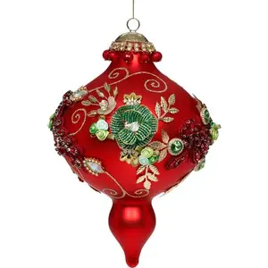 MARK ROBERTS Kings Jewel Extra Fancy Finial Ornament - Red