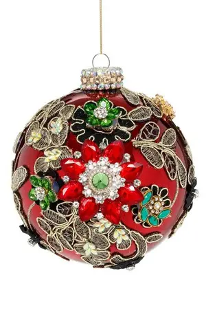 MARK ROBERTS Kings Jewel Ball Ornament - Red