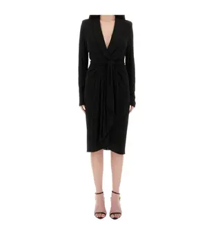 TOM FORD Long Sleeve Wrap Dress - Black
