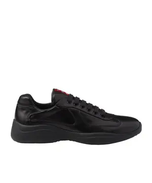 Prada America's Cup Nappa Leather Sneakers - Black