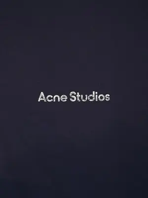 Acne Studios Logo Printed Zip-up Jacket - Navy Blue