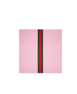 Gucci Gg Monogrammed Web-stripe Scarf - Pink
